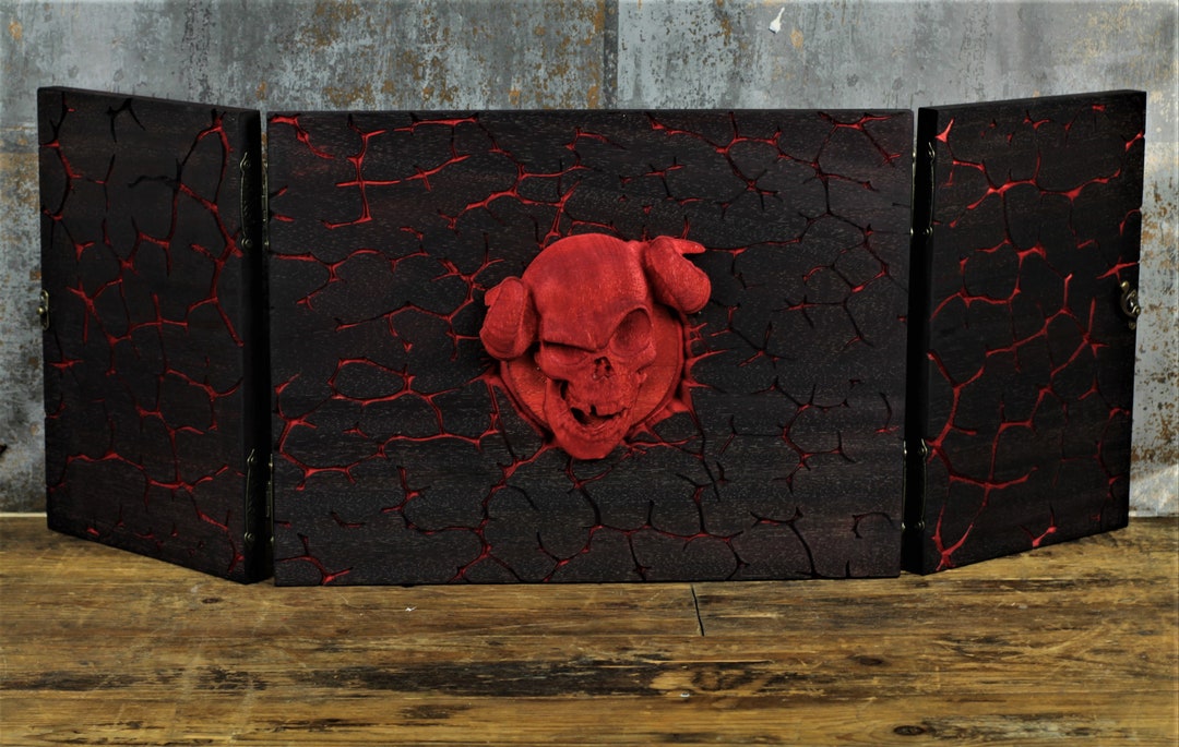 The DM Screen of Baphomet Wooden Dungeon Master Screen Dm Screen Games ...