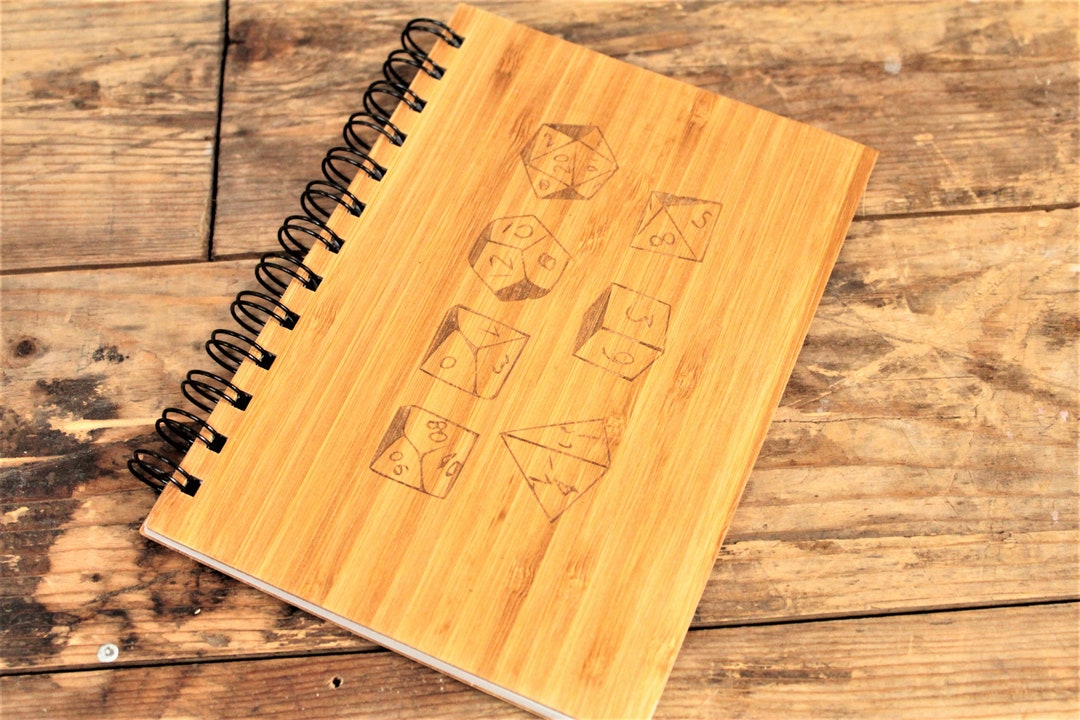 Engraved Bamboo DND Notebook: Personalized Dice Design A5 Journal - Etsy
