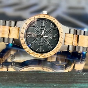 Norse Viking Style Wooden Watch Personalised Viking Watch Viking Gift ...