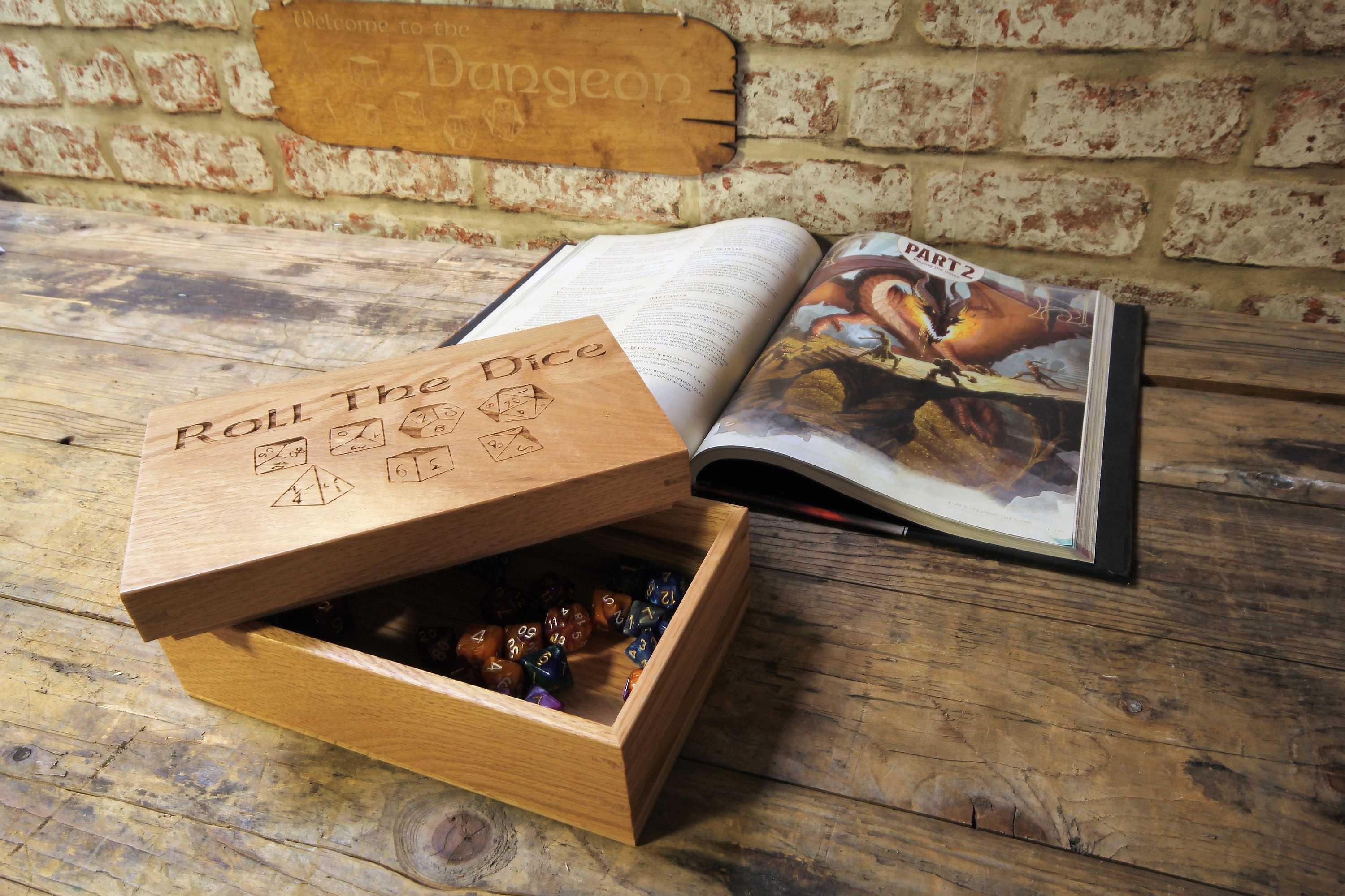 Oak Dice Box Dice Storage Personalised Dice Box DND - Etsy