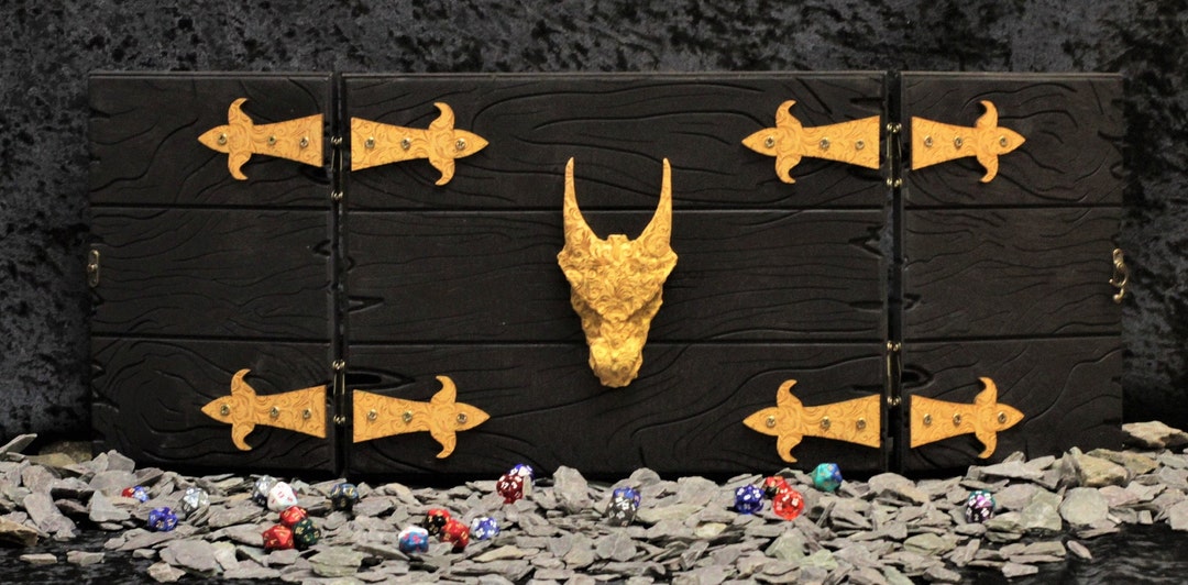 Gold and Wood Effect Dungeon Master Screen With 3D Carving DND Carved ...