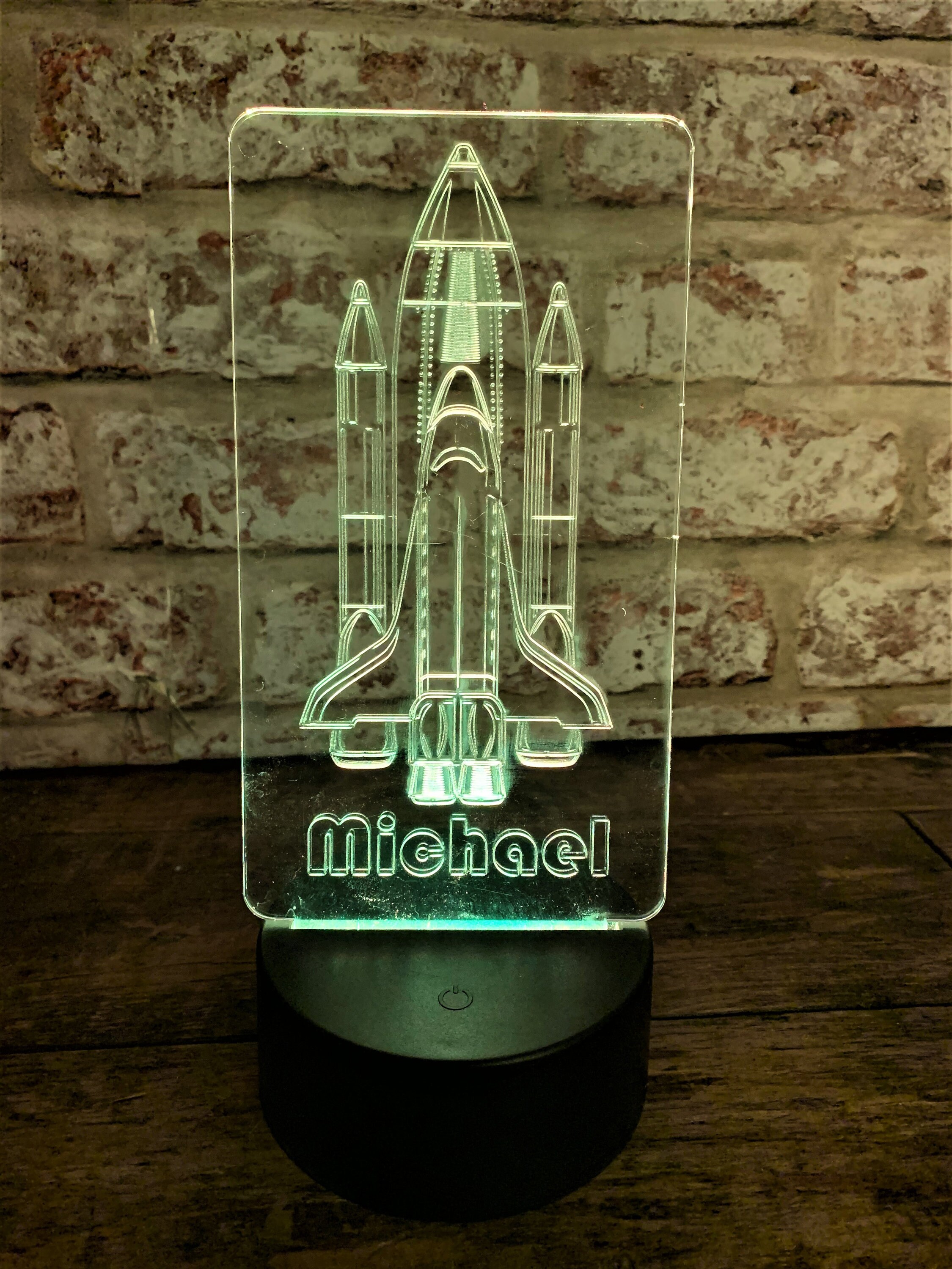 Personalised Space Rocket LED Colour Change Nightlight - Etsy UK