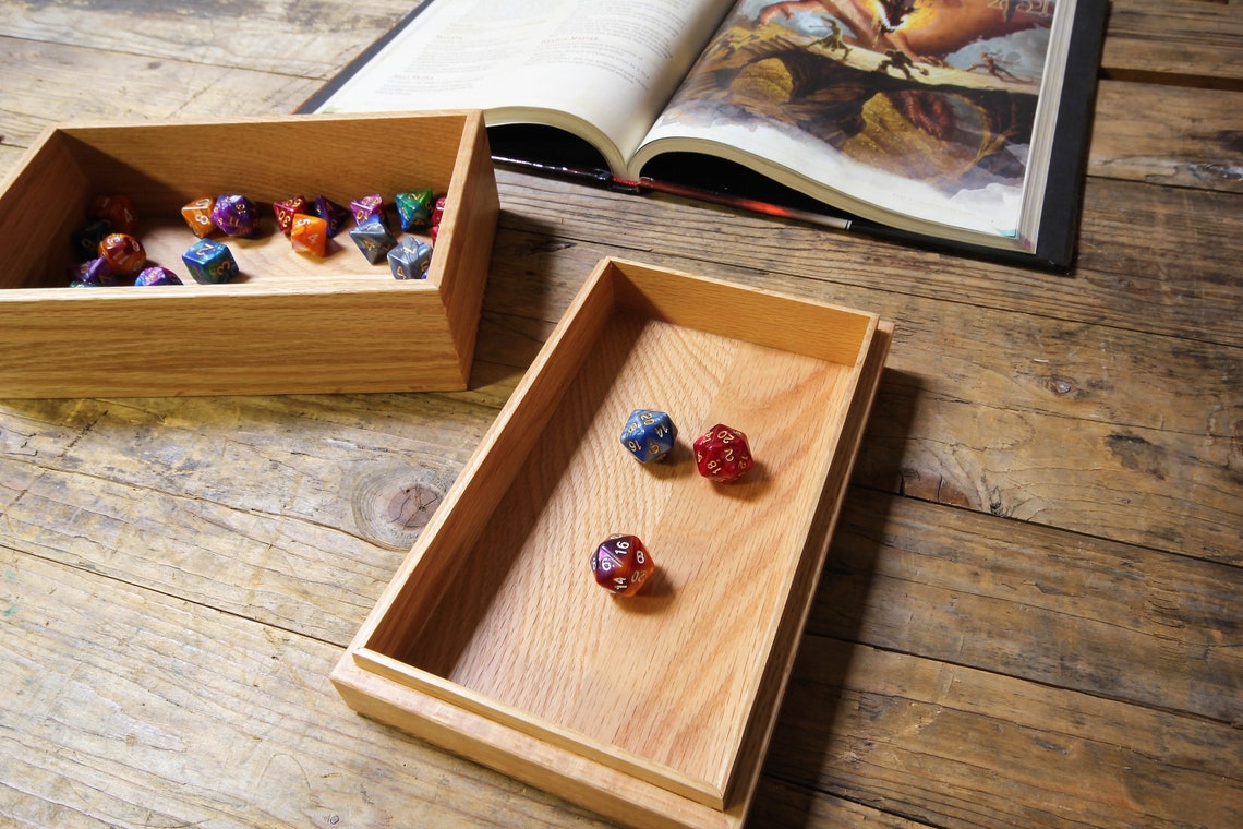 Oak Dice Box Dice Storage Personalised Dice Box DND - Etsy