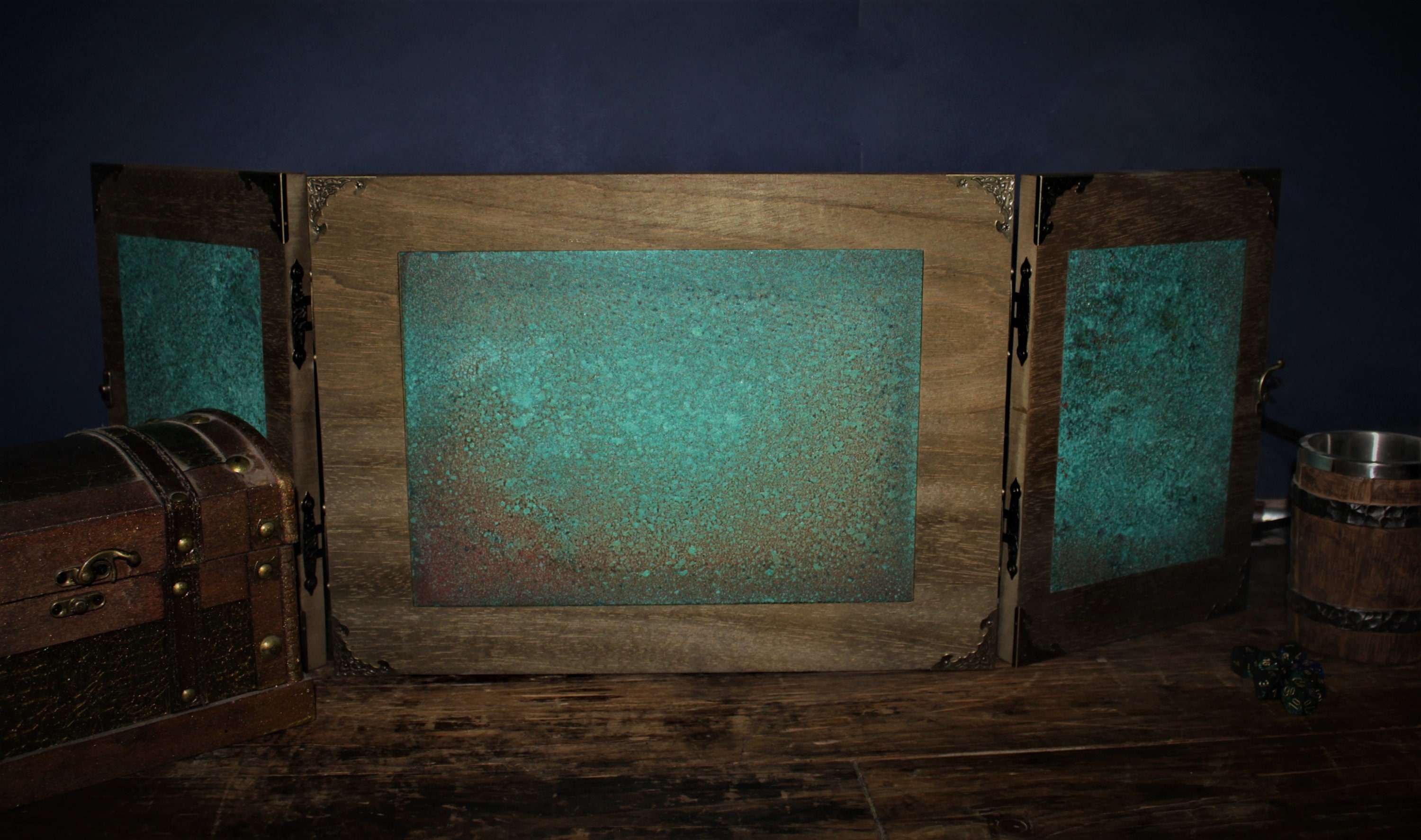 Solid Wood Dungeon Master Screen With Aged Copper Inlay DND - Etsy UK