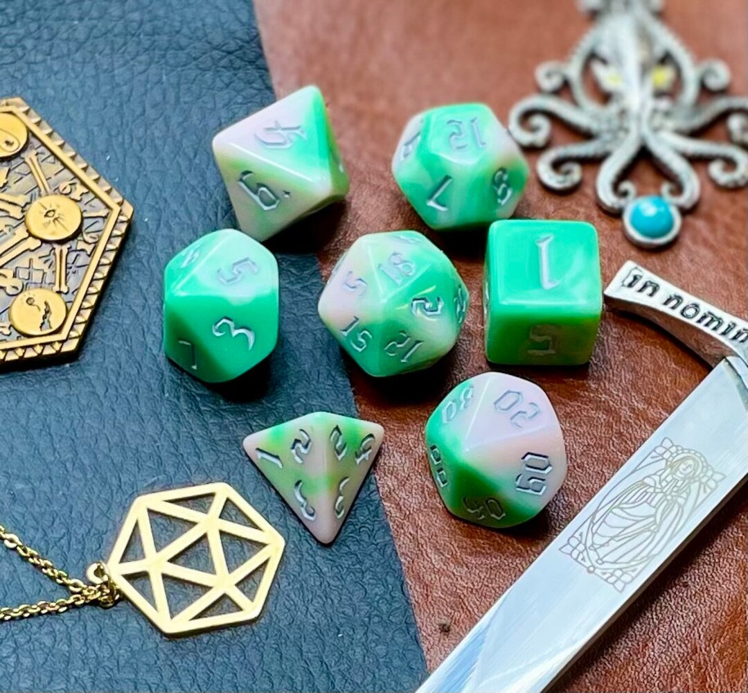 Elemental Chaos Green & White Dice Set Dice for Dungeons and Dragons ...