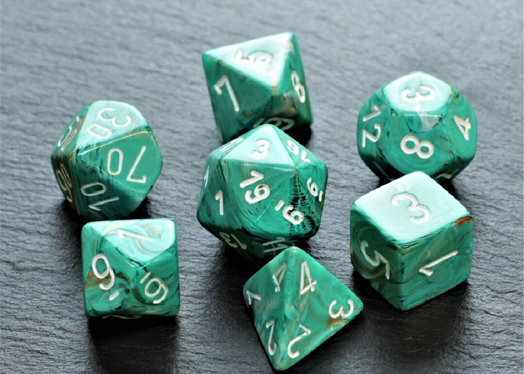 Oxi Copper Polyhedral Dice Set D&D Dice Set Tabletop Gaming Gift 7 ...
