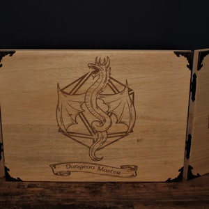 Wooden Dungeon Master Screen D20 Dragon D&D DND RPG Table Top Gaming ...
