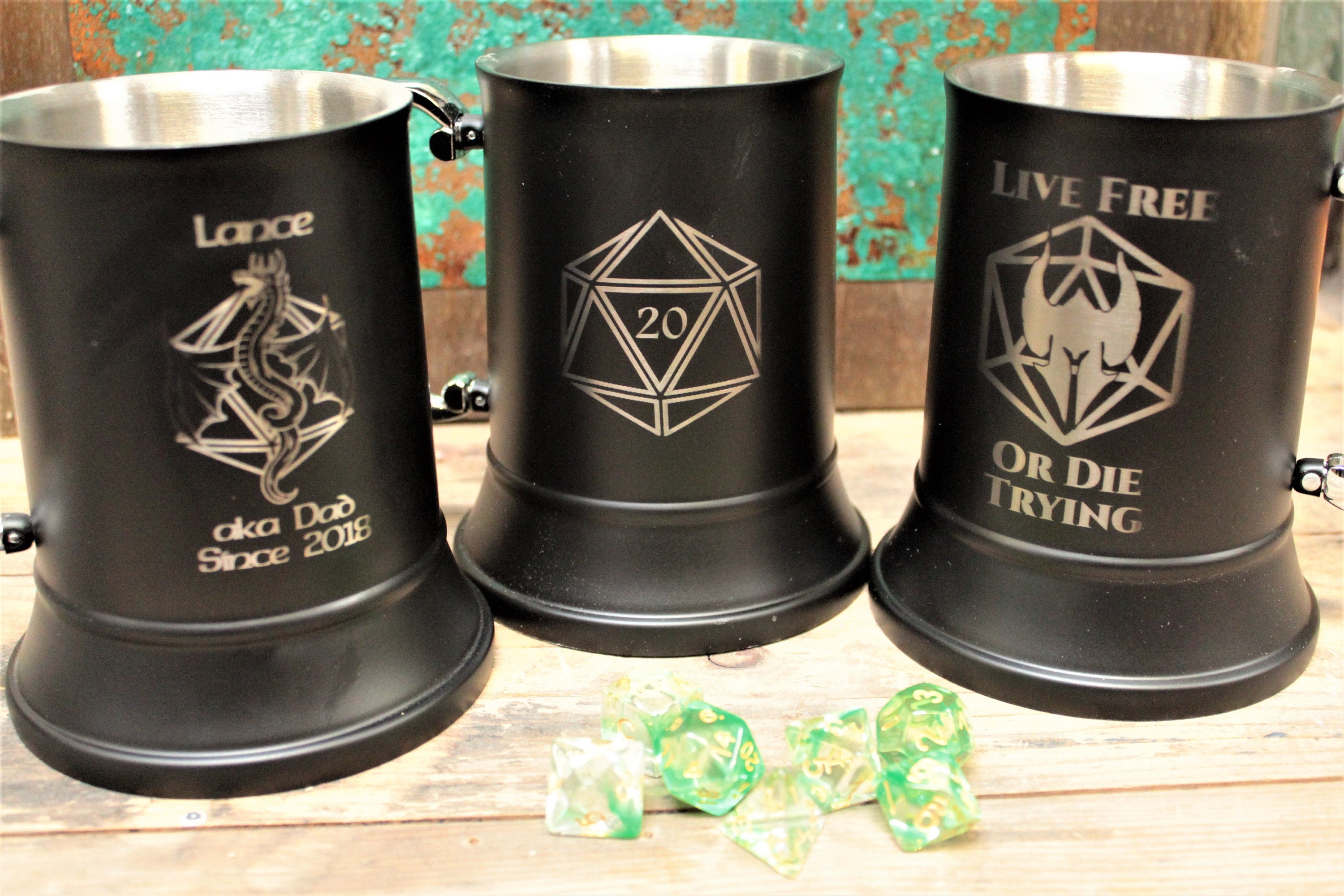 Engraved Personalised Metal Tankard Dungeons and Dragons - Etsy Canada
