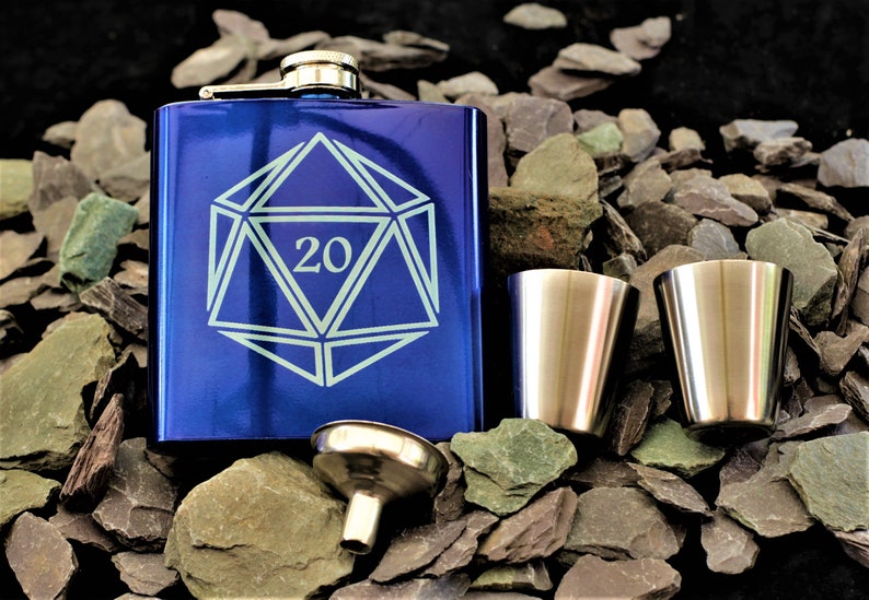 DND Engraved Hip Flask Choice of Colours & Designs Table - Etsy