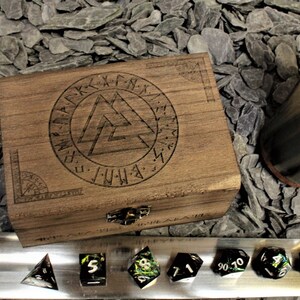 Valknut Viking Engraved Storage Box | Odin's Symbol Norse Trinket Box ...