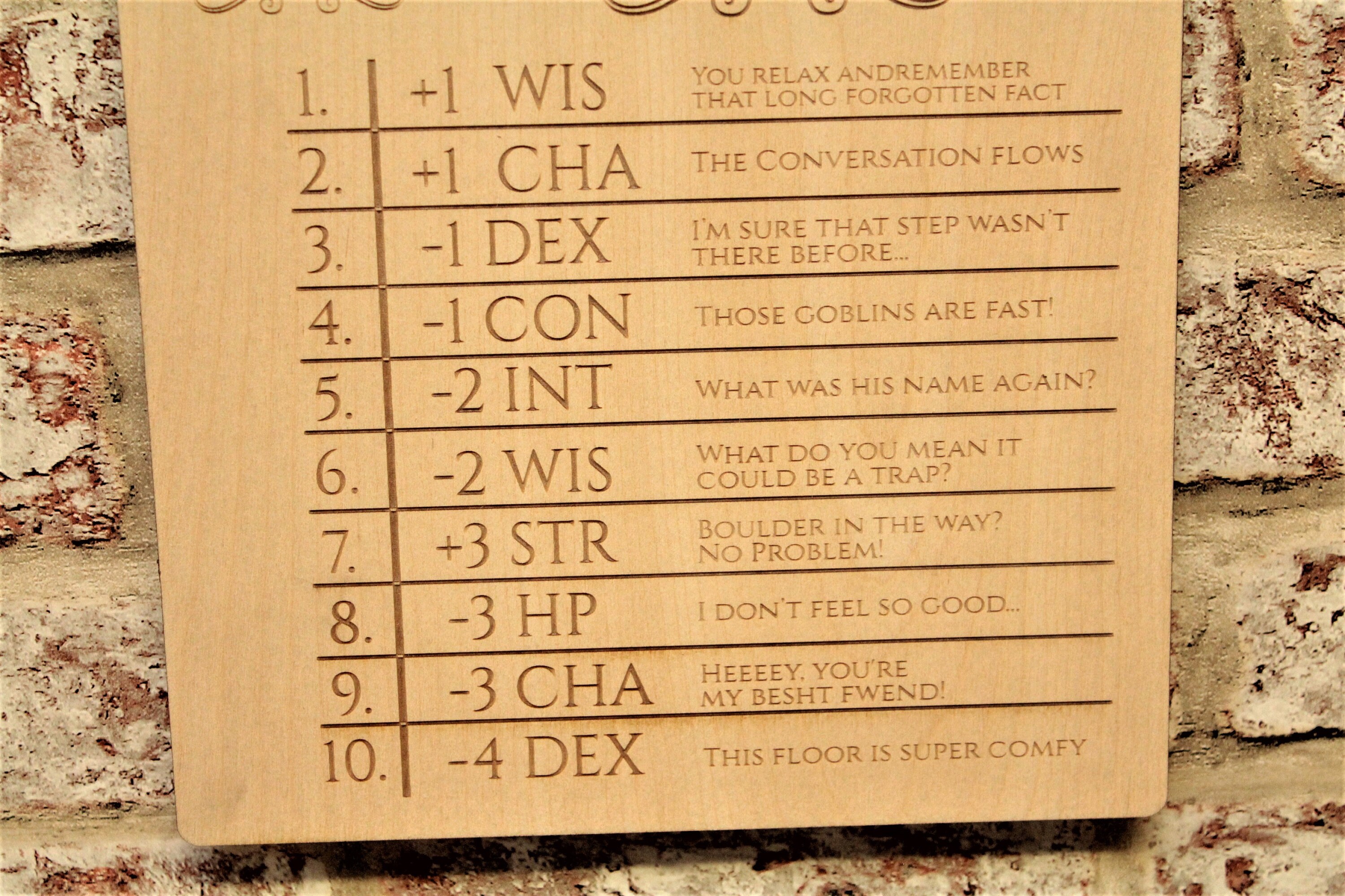 DND Drinking Rules Sign Fun Wall Art Table Top Gaming | Etsy UK