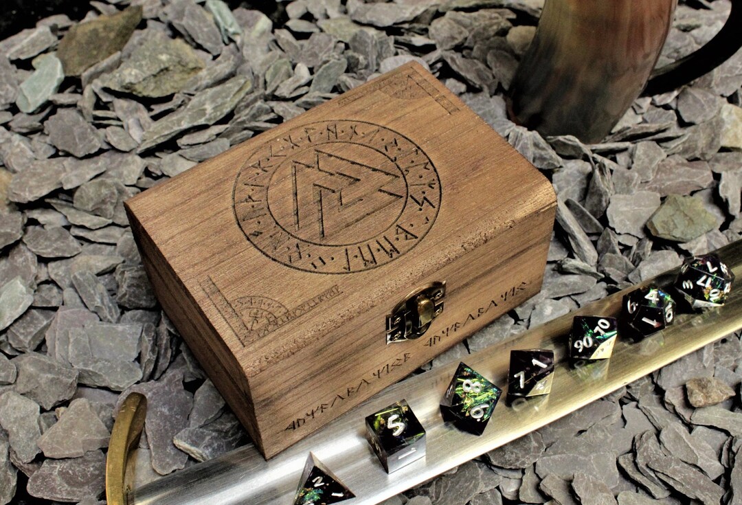 Valknut Viking Engraved Storage Box | Odin's Symbol Norse Trinket Box ...