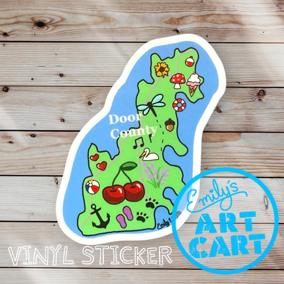 Door County Map Vinyl Sticker - Etsy