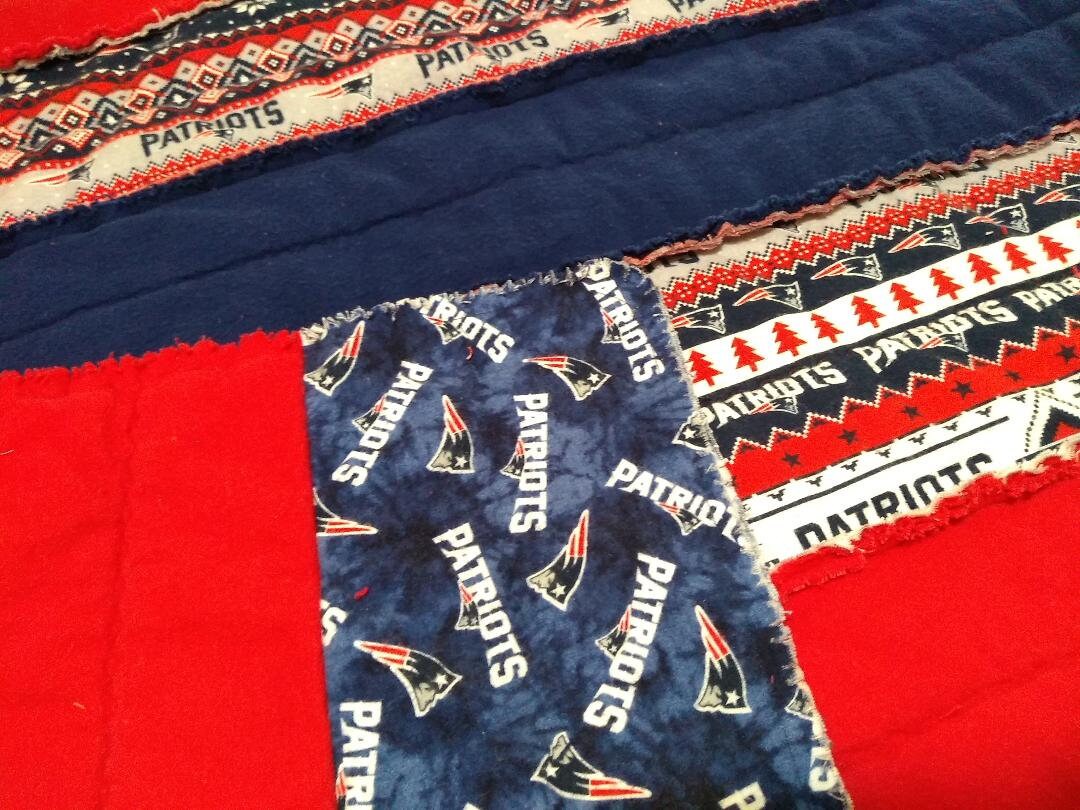 The New England Patriots Baby Rag Quilt - Etsy
