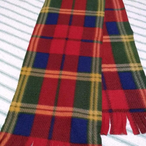 Red and Green Striped Fleece Scarf Christmas Scarf Patchwork - Etsy