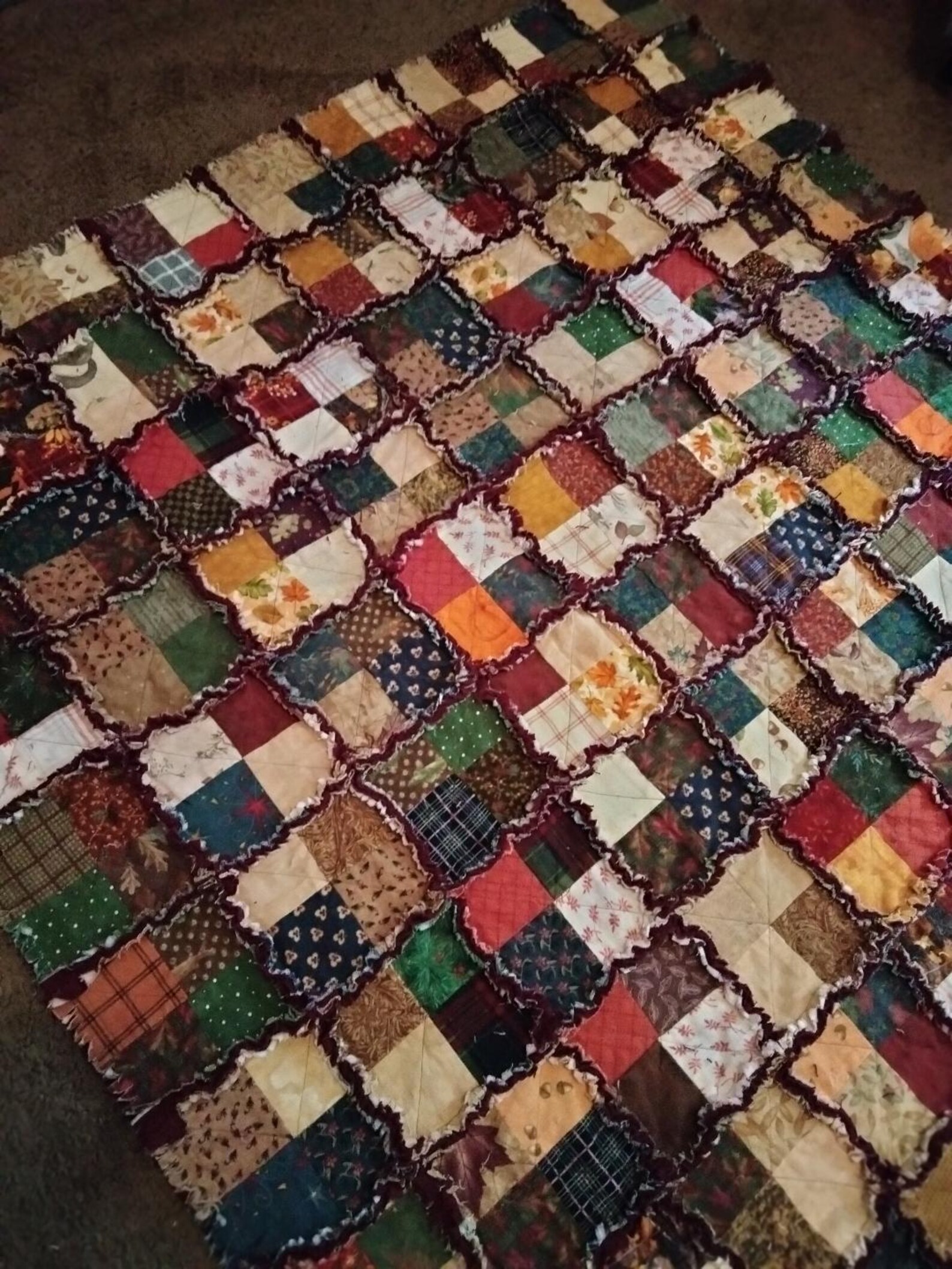 Fall Colorful Rag Quilt - Etsy