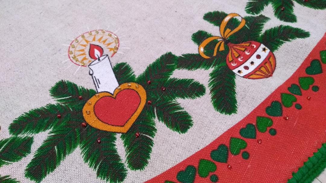 Hand Beaded Christmas Tree Skirt - Etsy