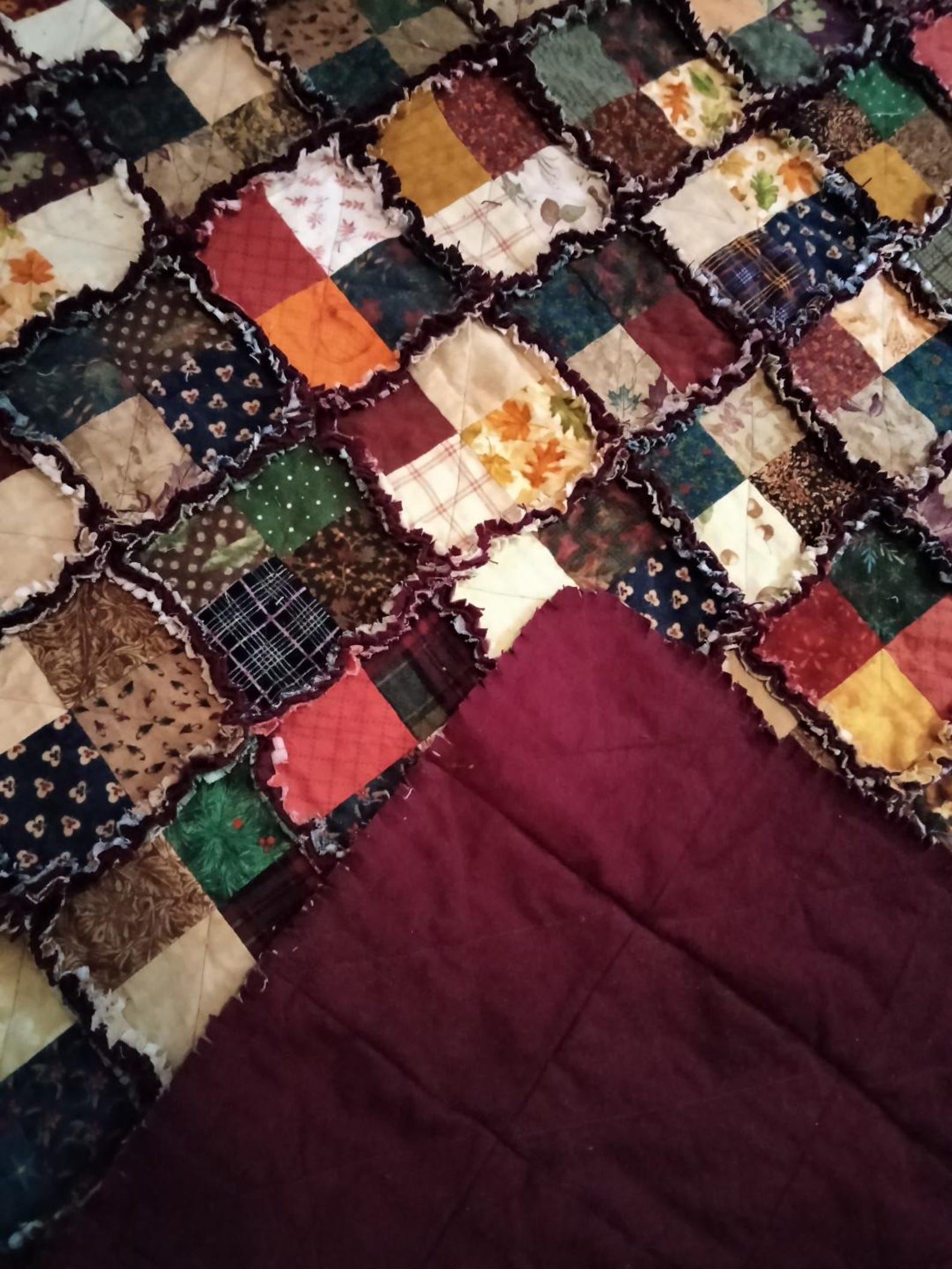 Fall Colorful Rag Quilt - Etsy