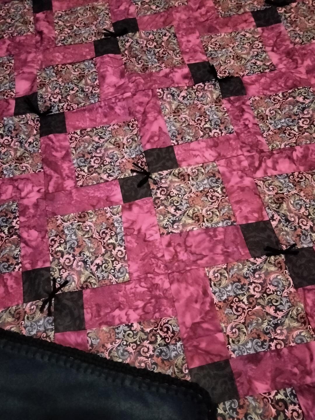 Black and Maroon Lap Quilt - Etsy