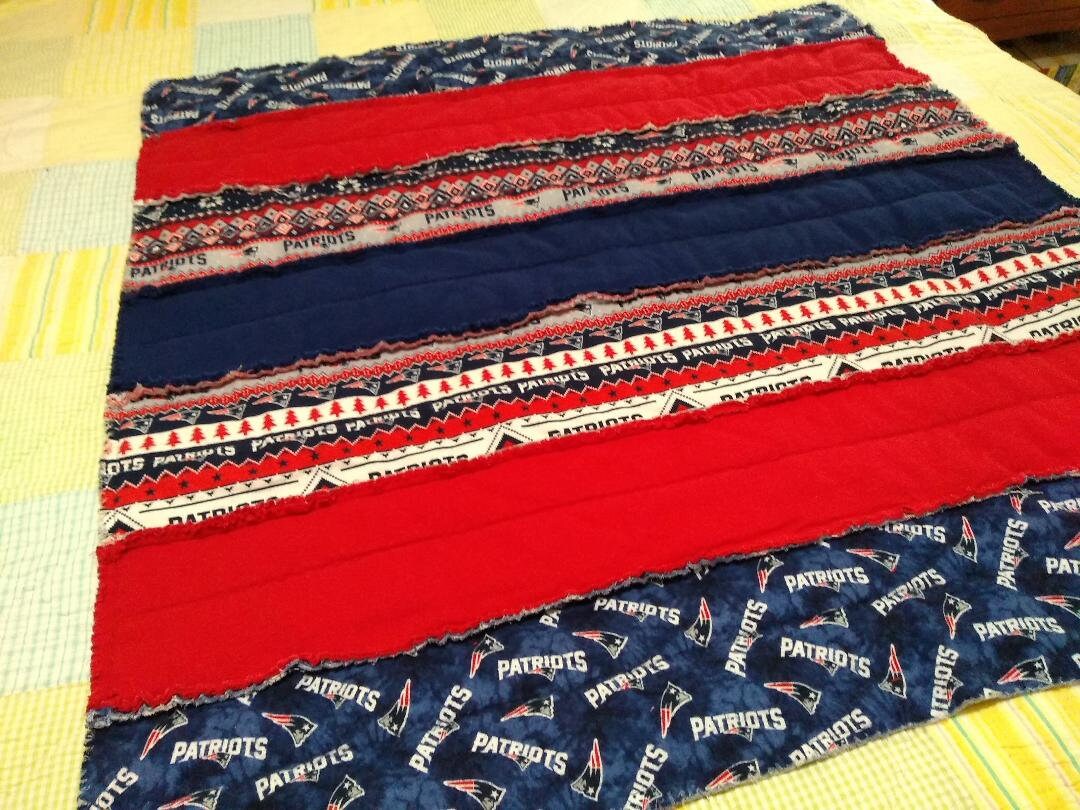 The New England Patriots Baby Rag Quilt - Etsy