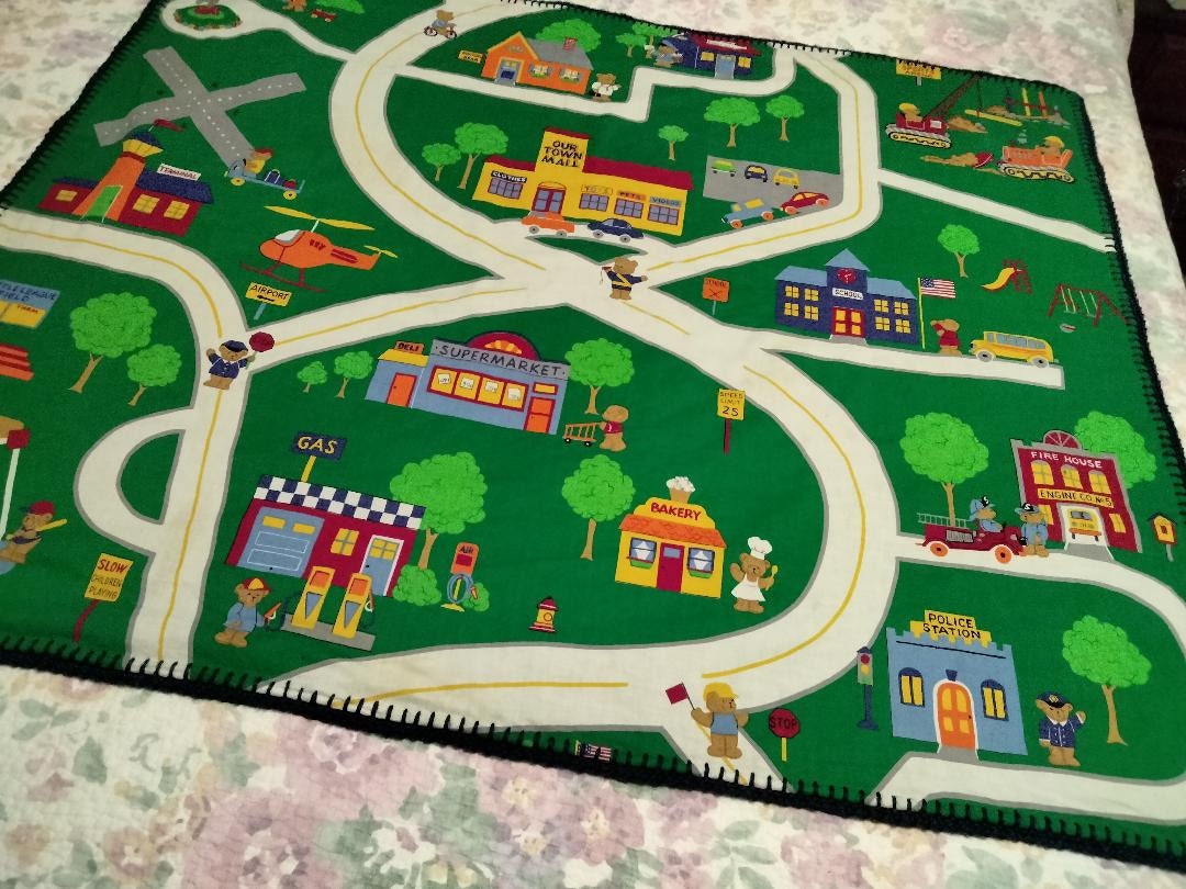 Teddy Bear Town Blanket Play Mat - Etsy