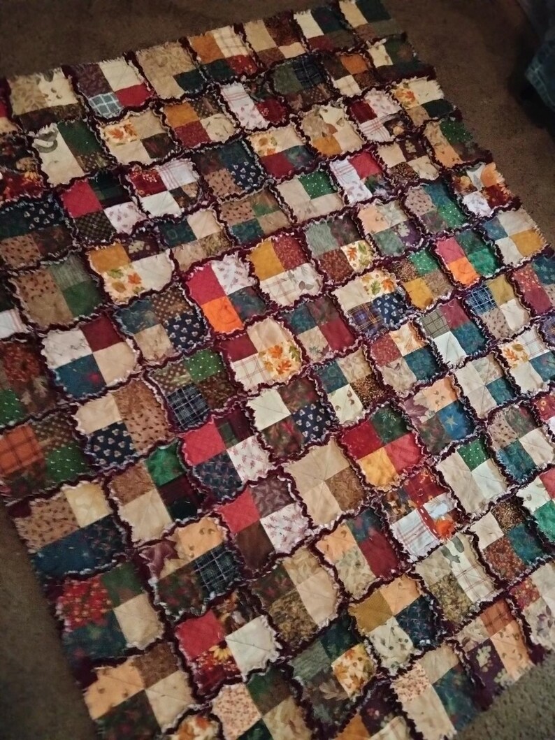Fall Colorful Rag Quilt - Etsy