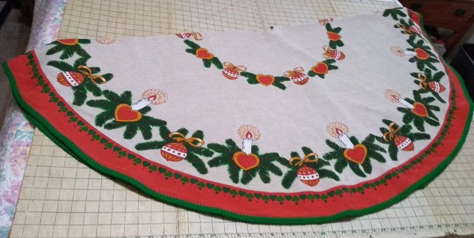 Hand Beaded Christmas Tree Skirt - Etsy
