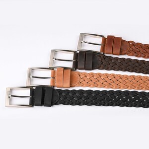 Cognac Belt, Braided Belt, Leather Belt, Caramel Belt, Black Belt ...