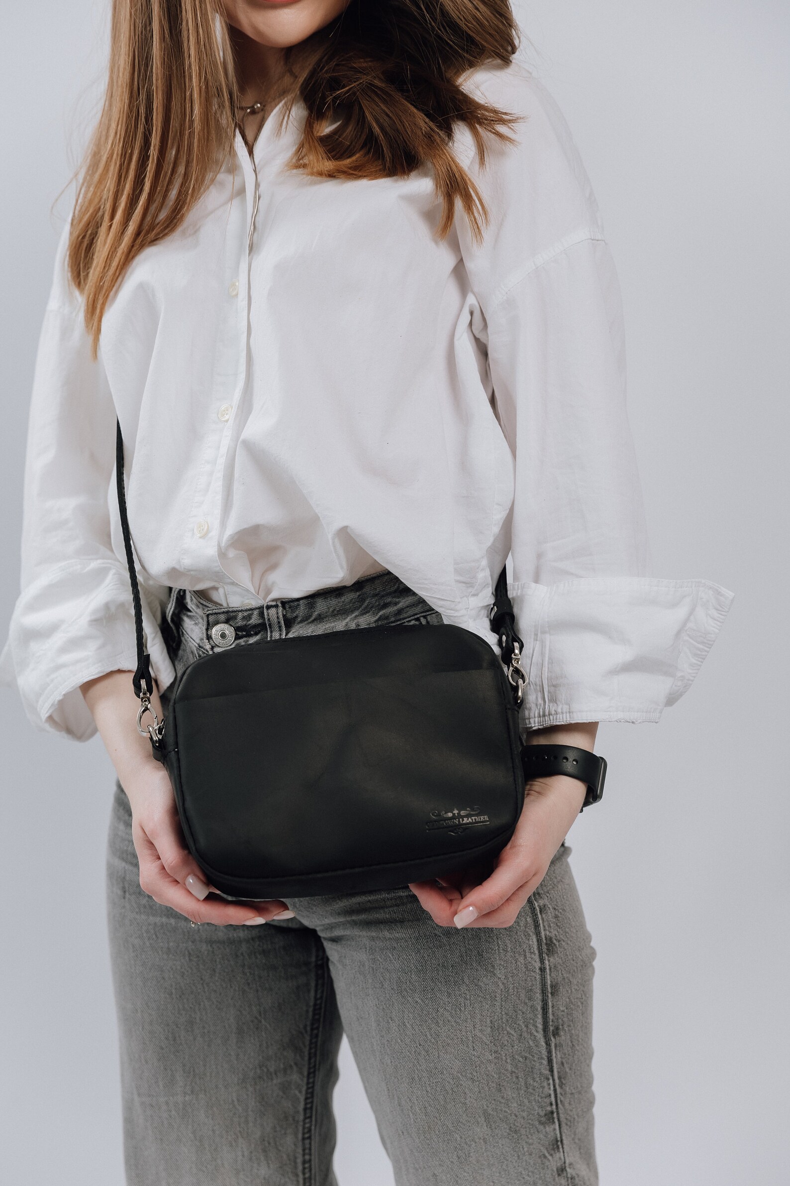 Caramel Handbag, Leather Bag, Shoulder Bag, Small Handbag, Zippered ...