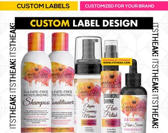 Hair Oil Label Design - Etsy