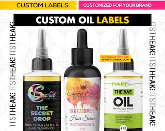 Custom Hair Oil Stickers - Etsy