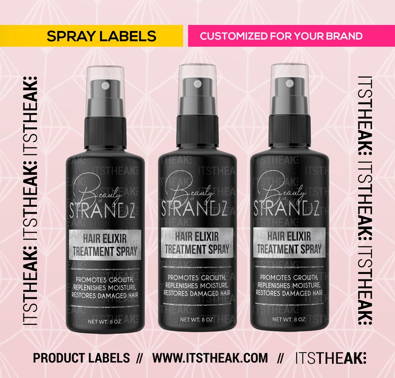 Spray Bottle Labels Customized for Your Brand Spray Bottle | Etsy