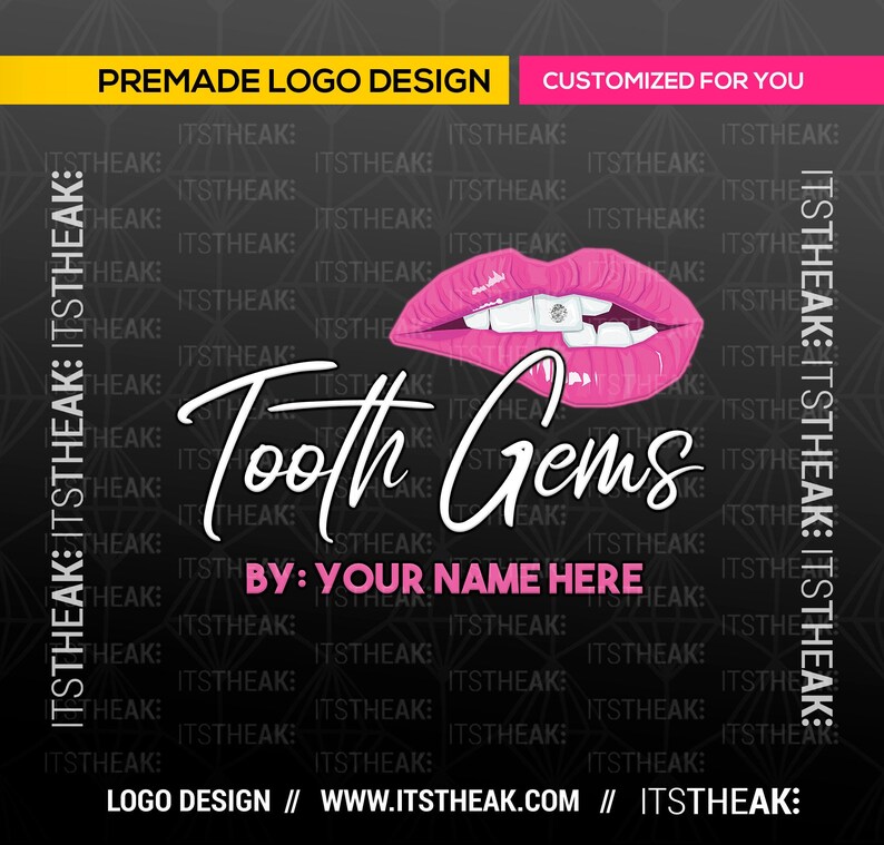 Premade Tooth Gem Logo Teeth Gems Dental Gemstone Glam | Etsy