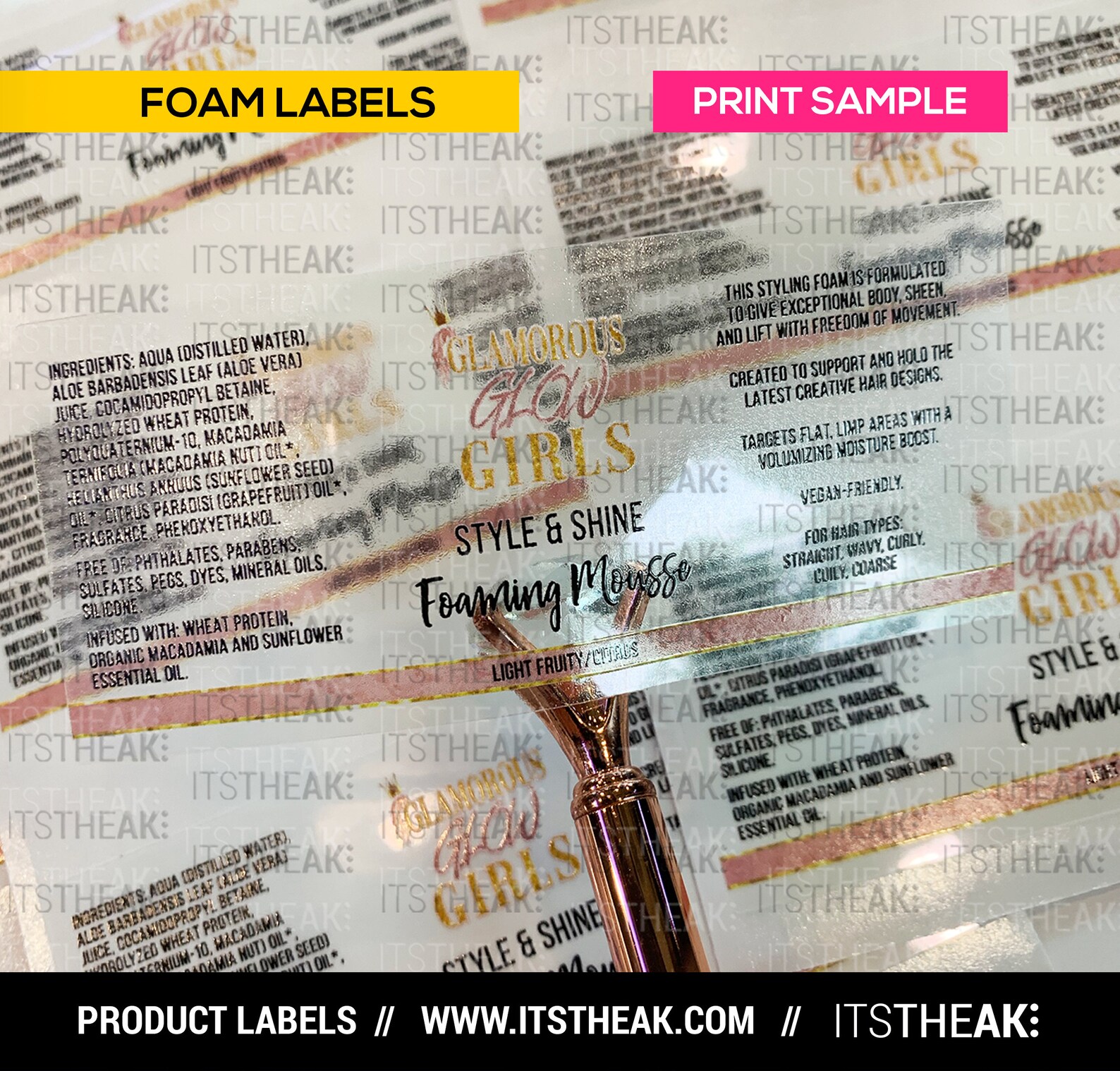 Foam Labels Customized For Your Brand Foam Bottle Label | Etsy