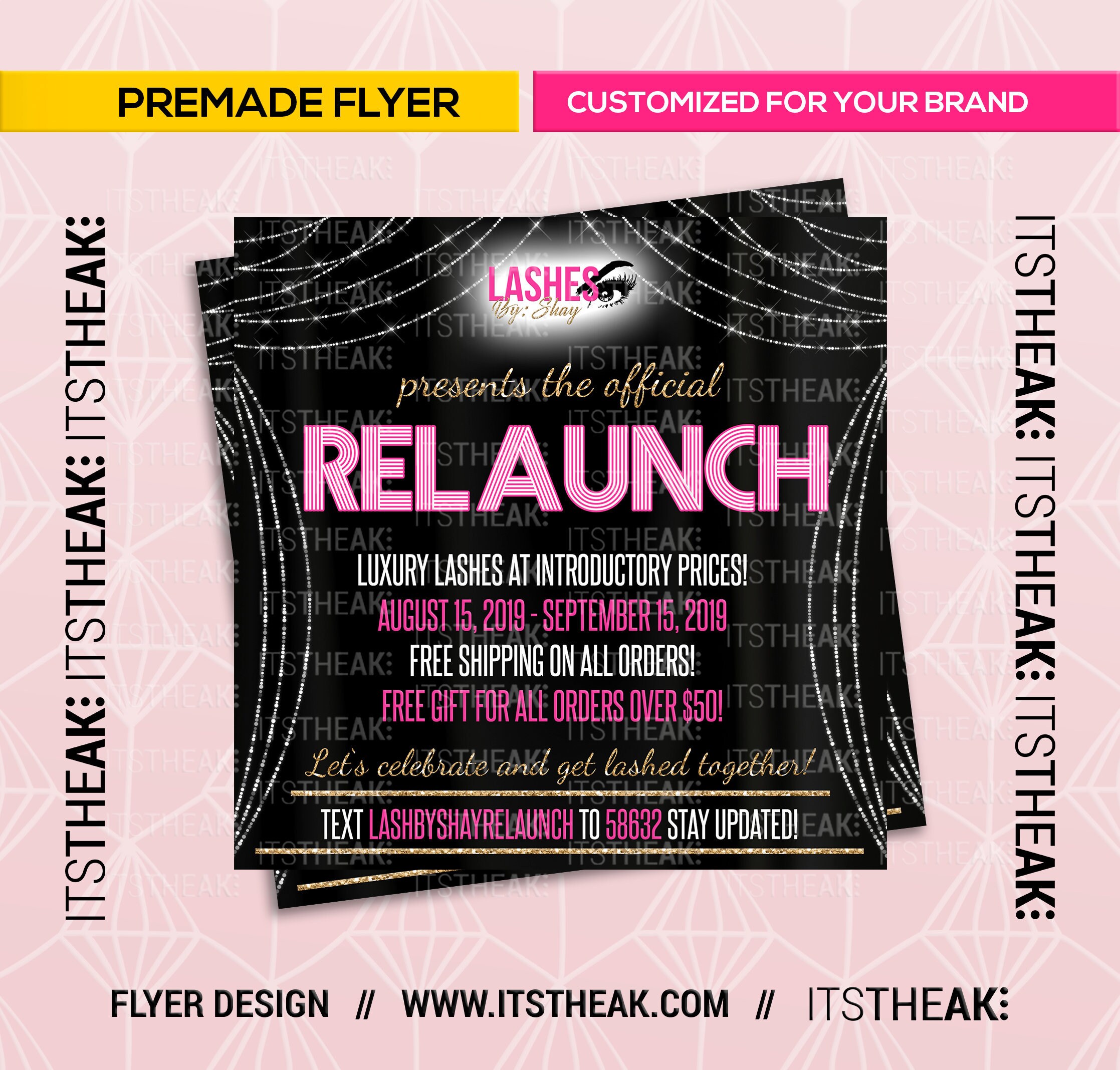 Premade Relaunch Event Flyer Customized For Your Brand | Etsy