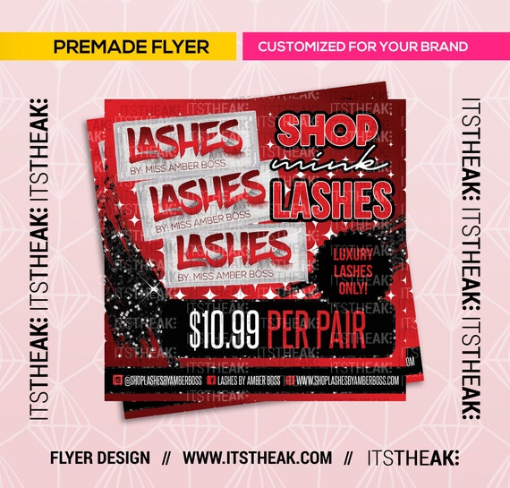 Book Now Flyers Pre-made flyers lash extensions DIY Lash Flyer Social ...
