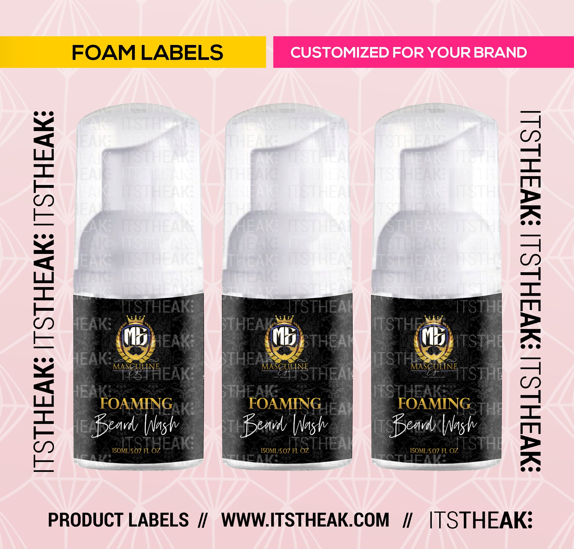 Foam Labels Customized For Your Brand Foam Bottle Label | Etsy