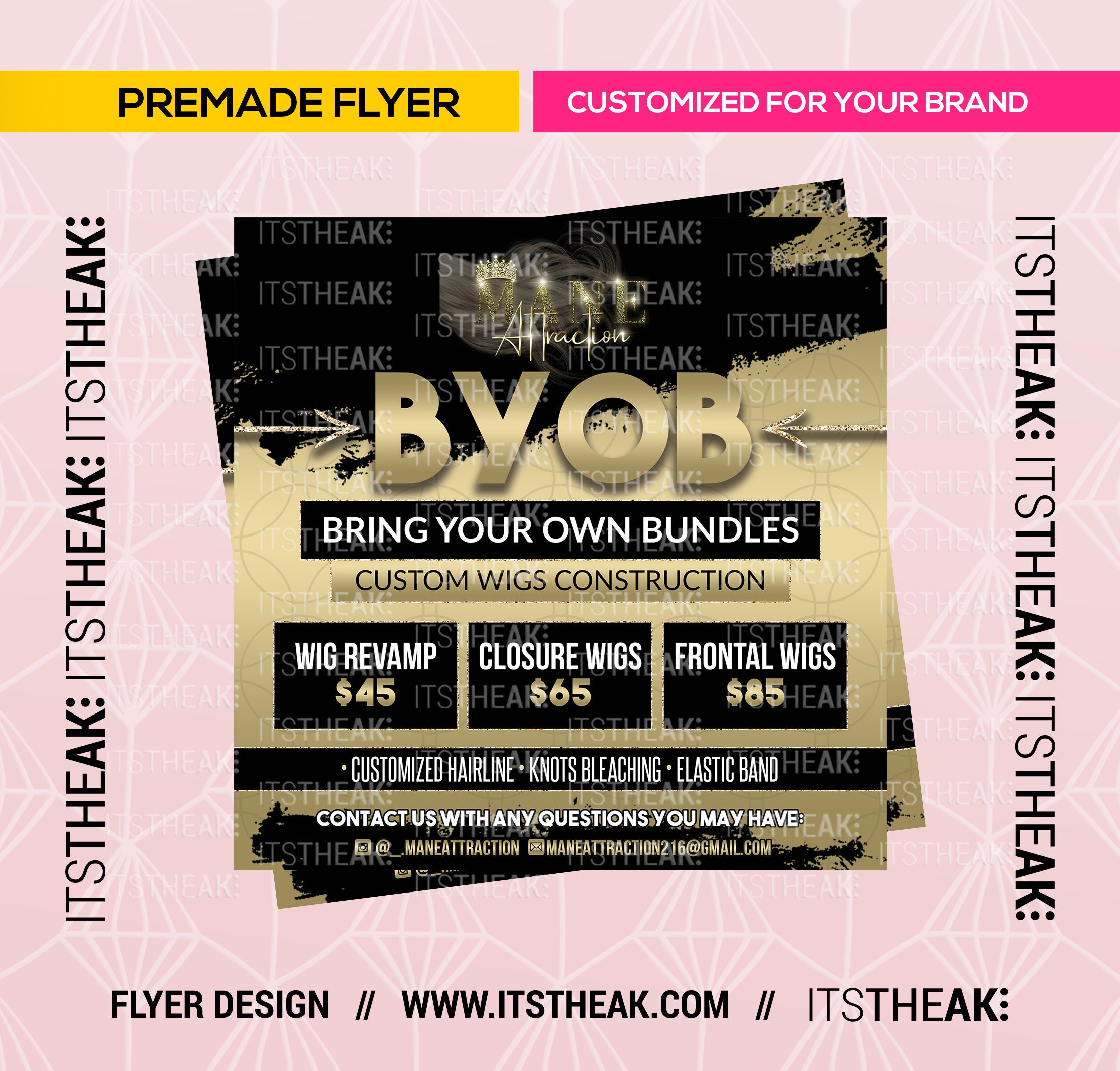 Premade BYOB Flyer Customized For Your Brand Hair | Etsy