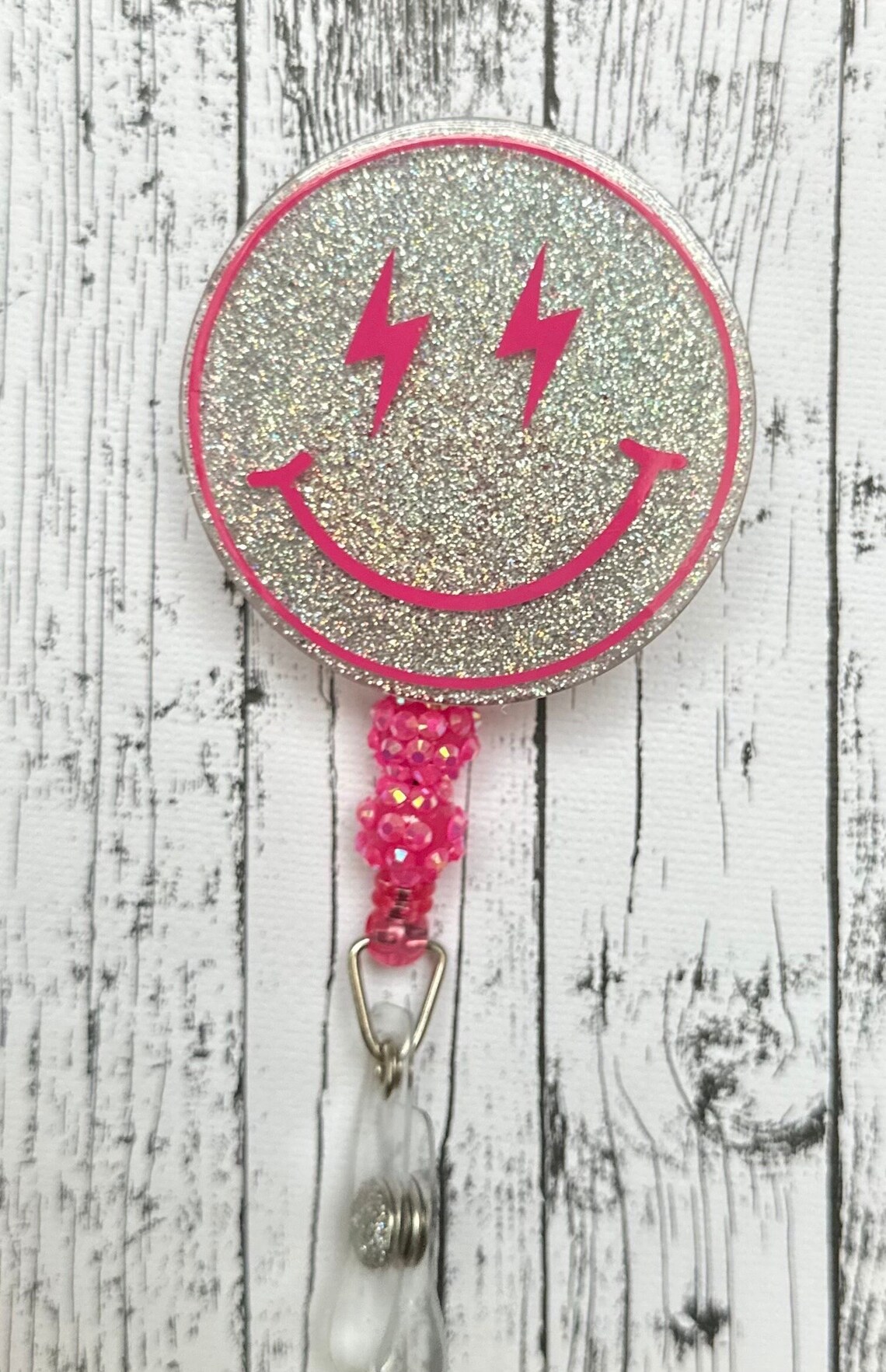Electric Smiley Face Badge Reel - Etsy