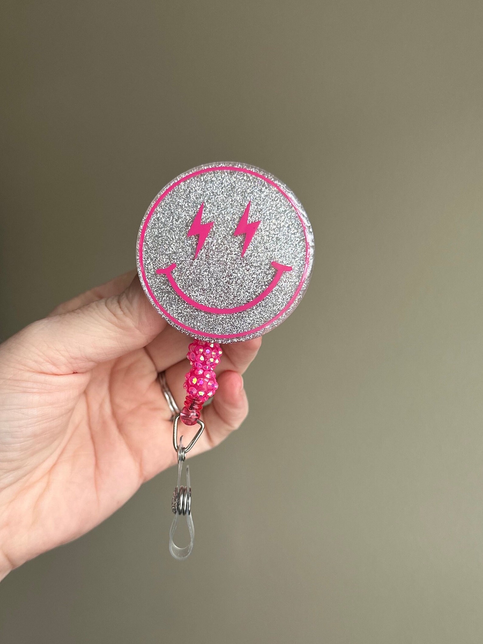 Electric Smiley Face Badge Reel - Etsy