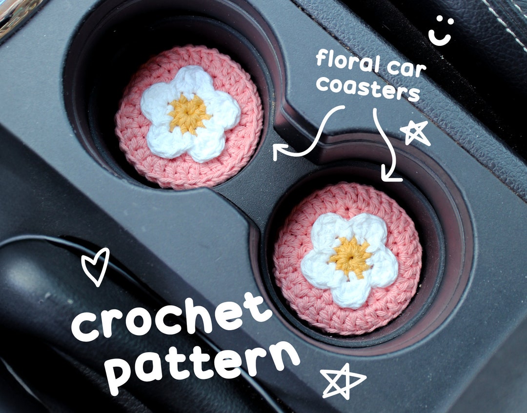 Crochet Floral Car Coaster PATTERN: Beginner-friendly Daisy Design (PDF ...