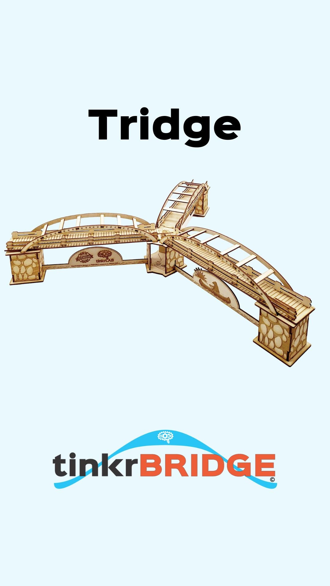 The Tridge Bridge Wood Model Kit, Midland Michigan, 24" Long X 6" Tall ...
