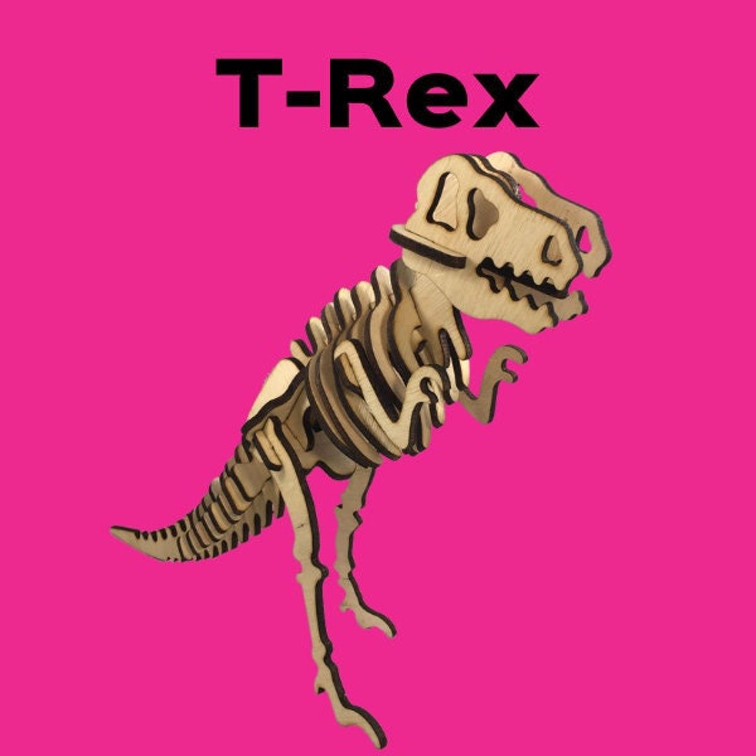 T-rex, Laser Cut Dinosaur, Birthday Gift, Wooden Model, Made in ...