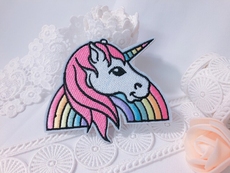 Rainbow Unicorn Patch Large Patch Cute Patchiron On Etsy
