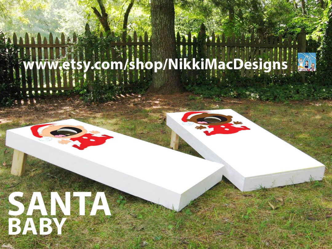 Christmas Baby Shower Santa Baby Cornhole Cover 3 Skin Tones DIGITAL ...