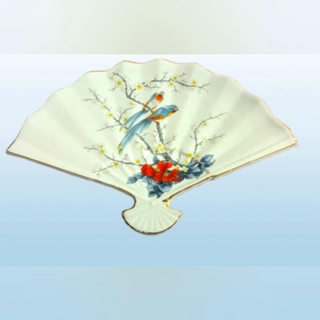 Antique Japan Porcelain Collector Dish JAY Fine China Fan Shaped - Etsy