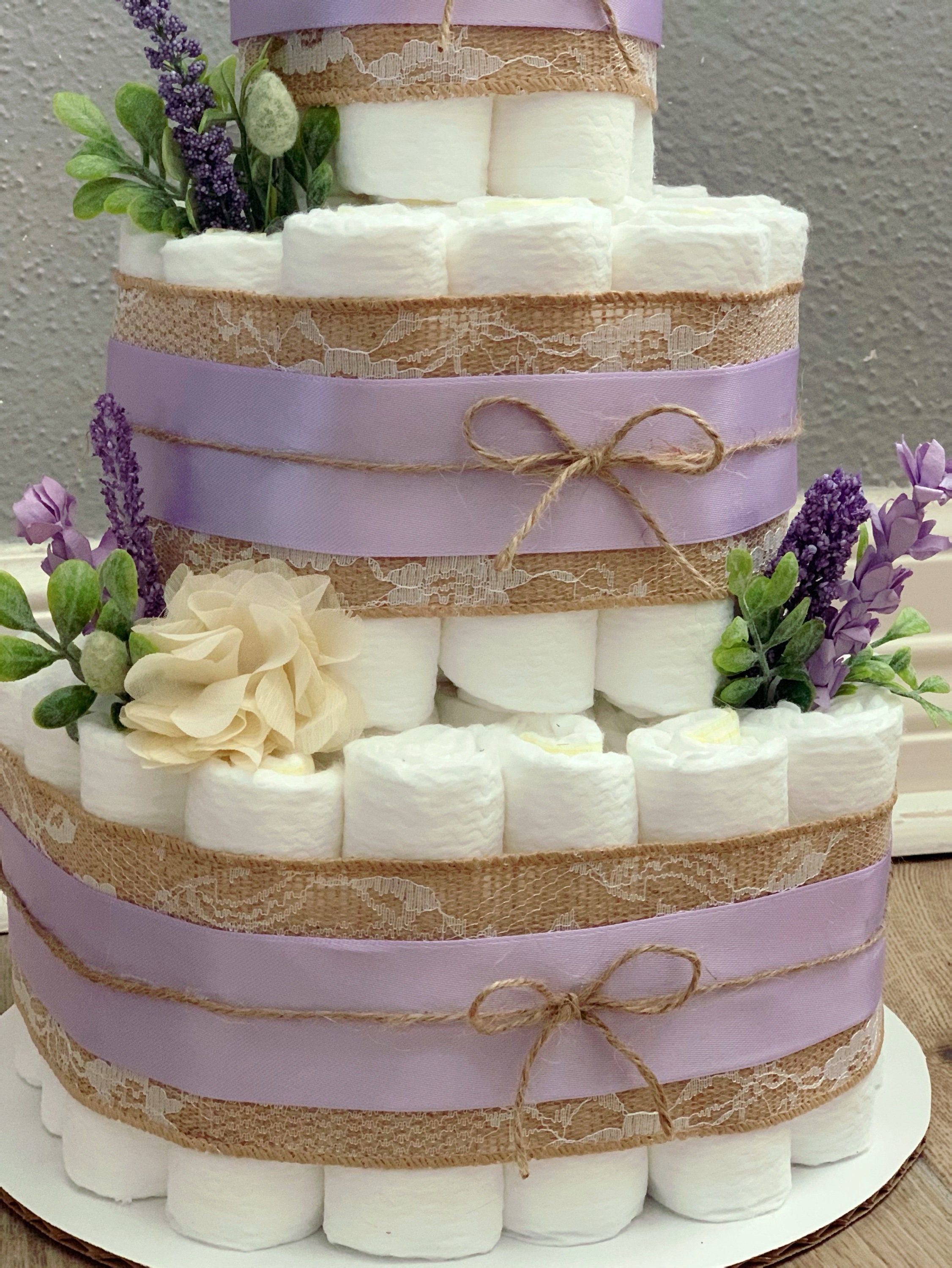 Light Purple Diaper Cake Purple Diaper Cake Floral Diaper | Etsy