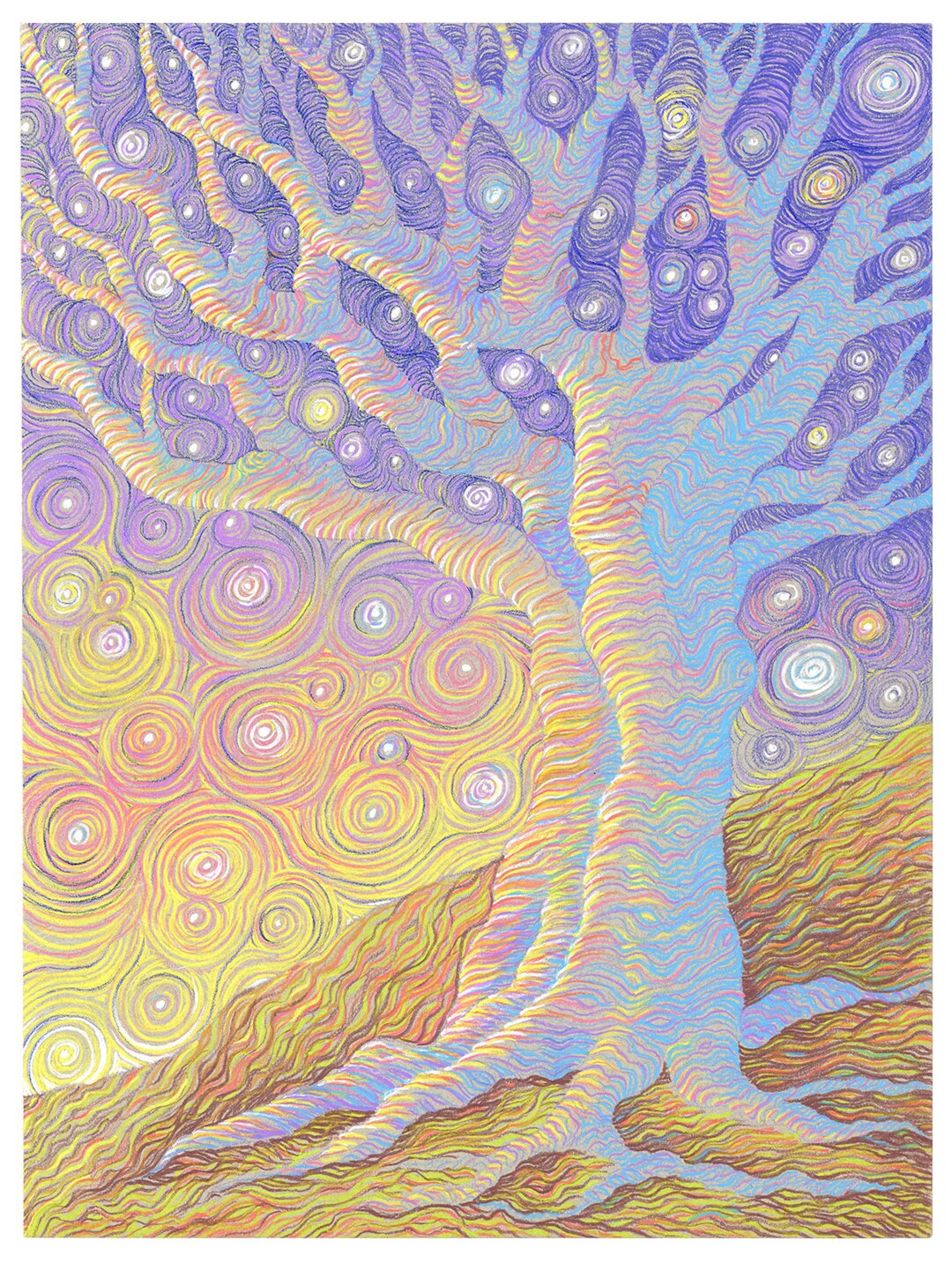 Tree and Stars in Sunset - Etsy