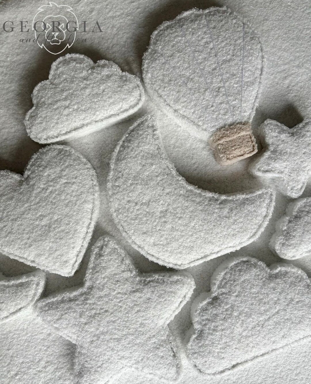 Bouclé Fabric Moon Cloud and Star Shapes - Etsy