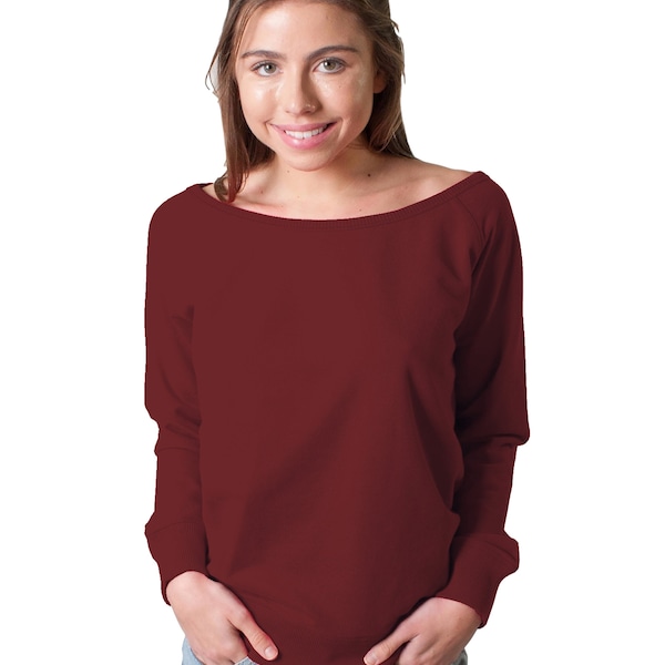 Wide Neck Sweatshirt - Etsy